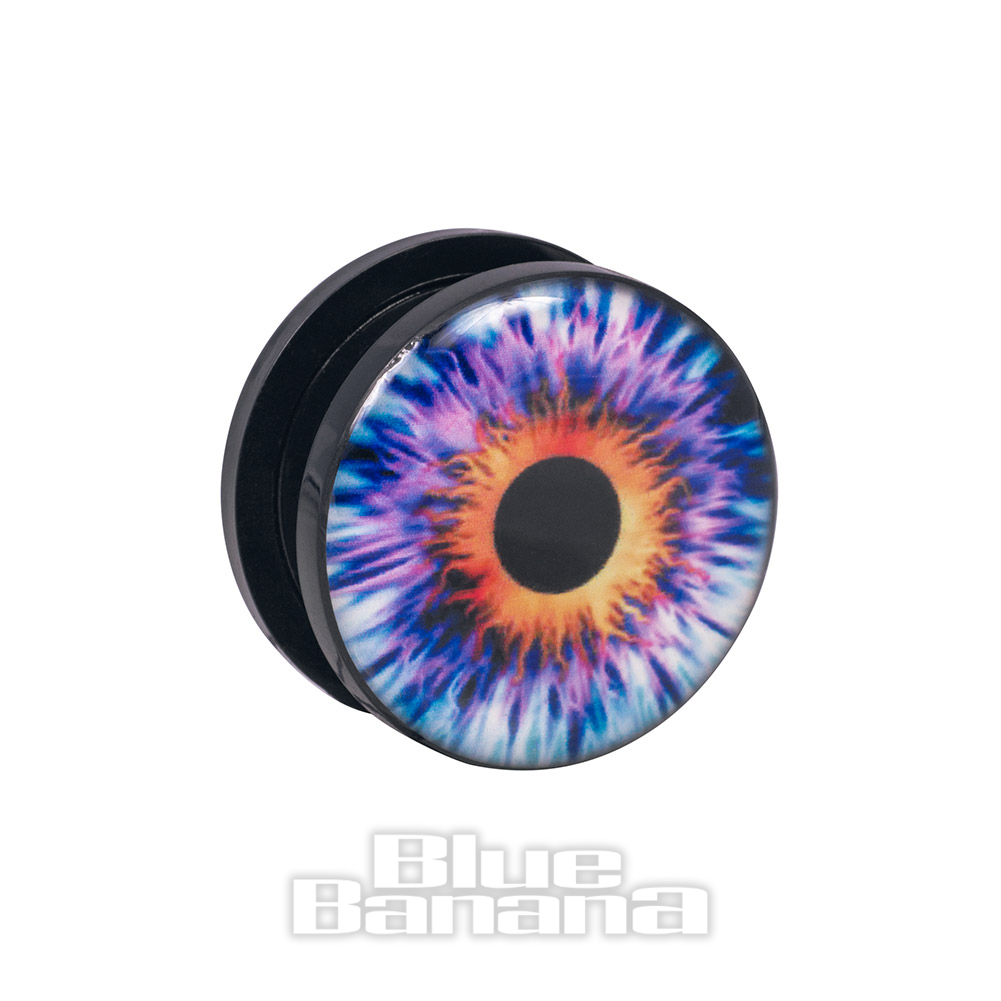 Purple Eye Ear Plug 8-18mm, Piercing Tunnels & Stretchers