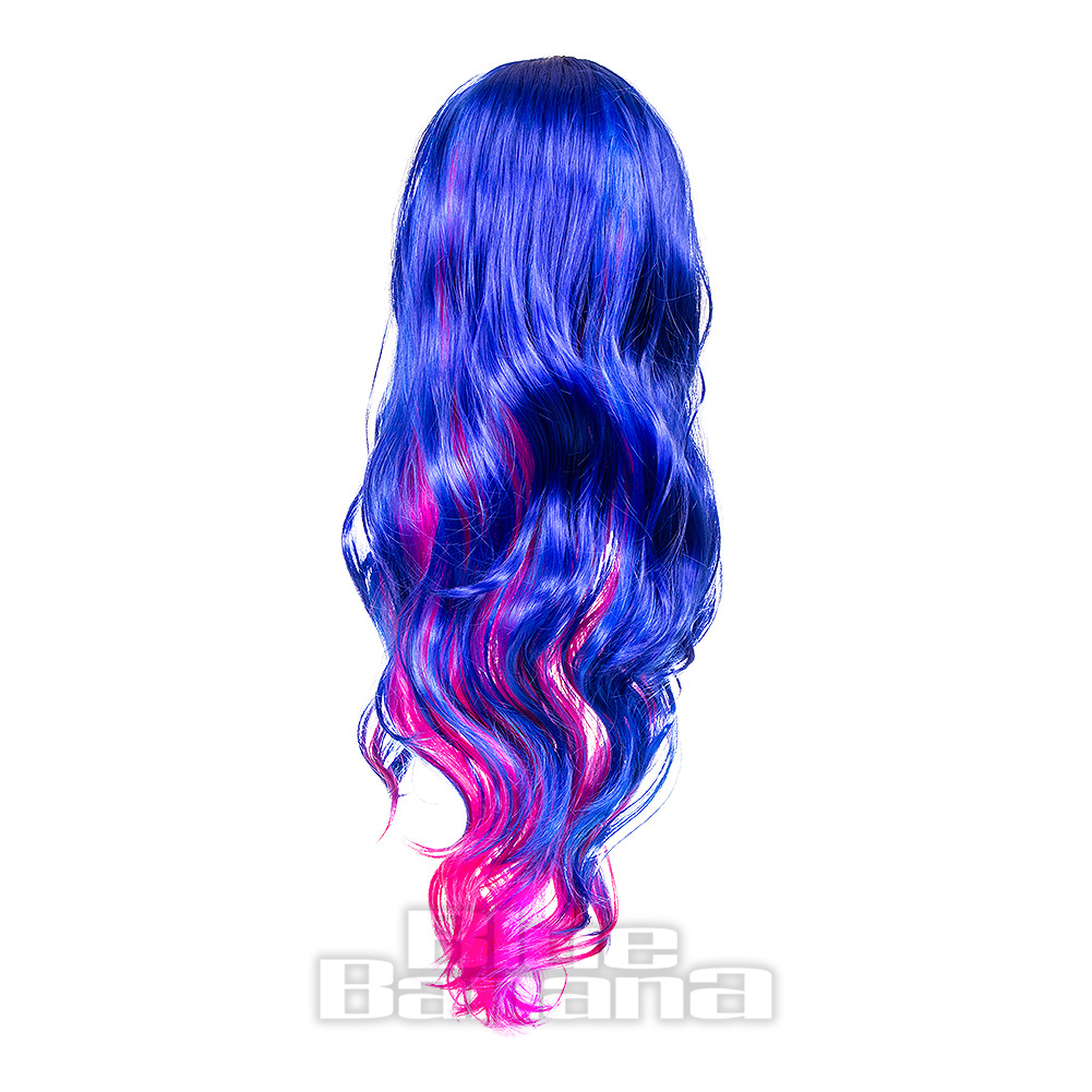 Blue Pink Two Tone Wig, Long Synthetic Hair, Colourful Cosplay Accessories