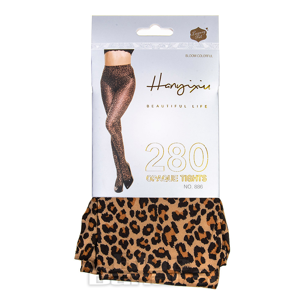 Blue Banana Leopard Print Tights, Animal Print Hosiery