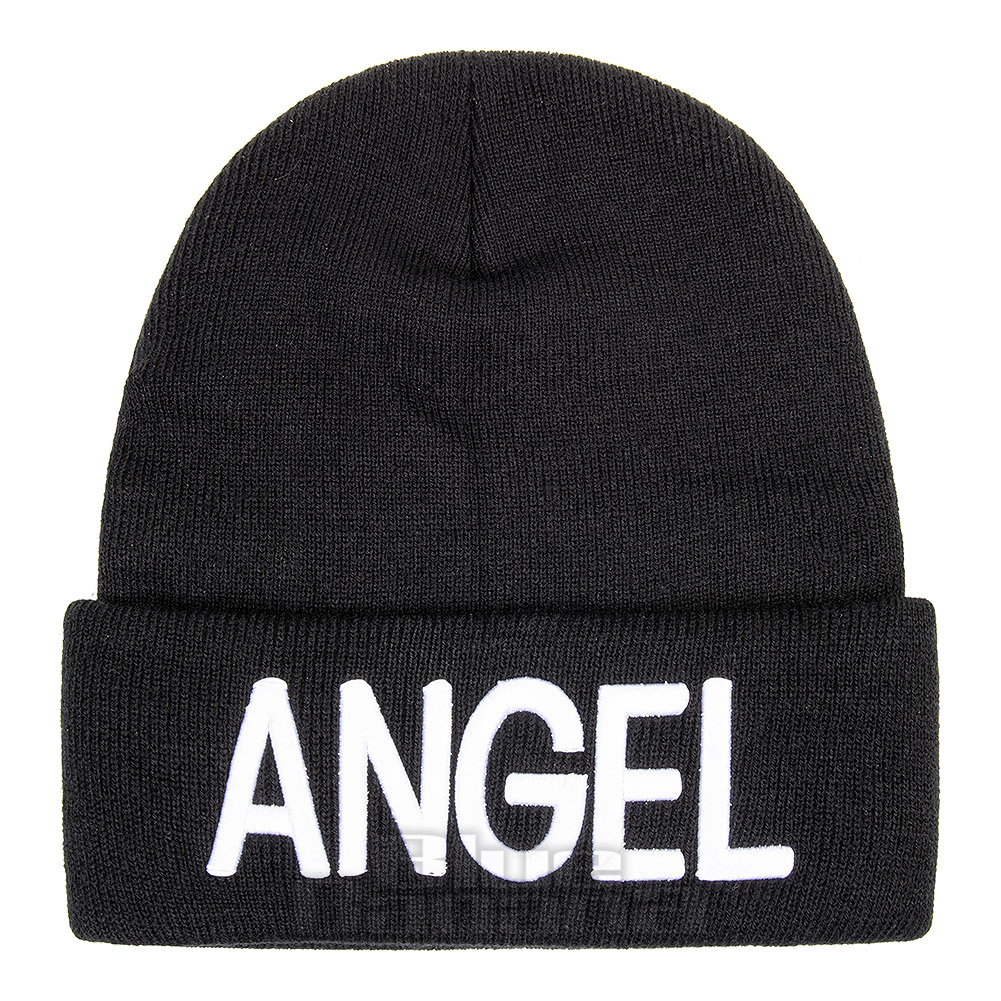 Angel Beanie Hat, Black Gothic Headwear | Blue Banana UK