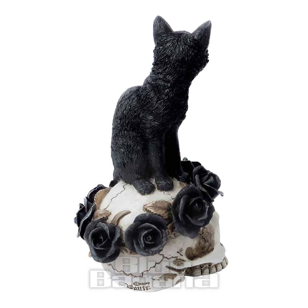 Alchemy Grimalkin Ghost Cat Skull Ornament, Gothic Homewear