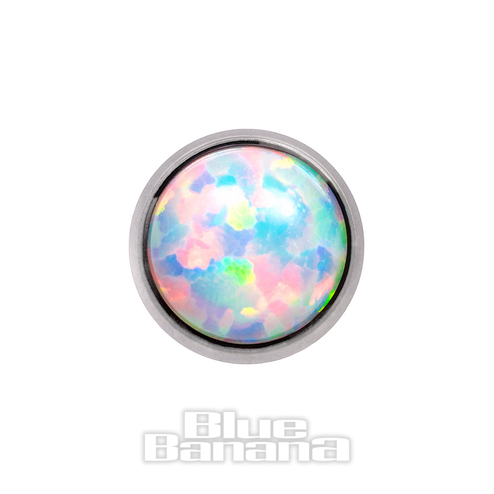 Blue Banana Synthetic Opal White Tragus Bar, Ear Piercing
