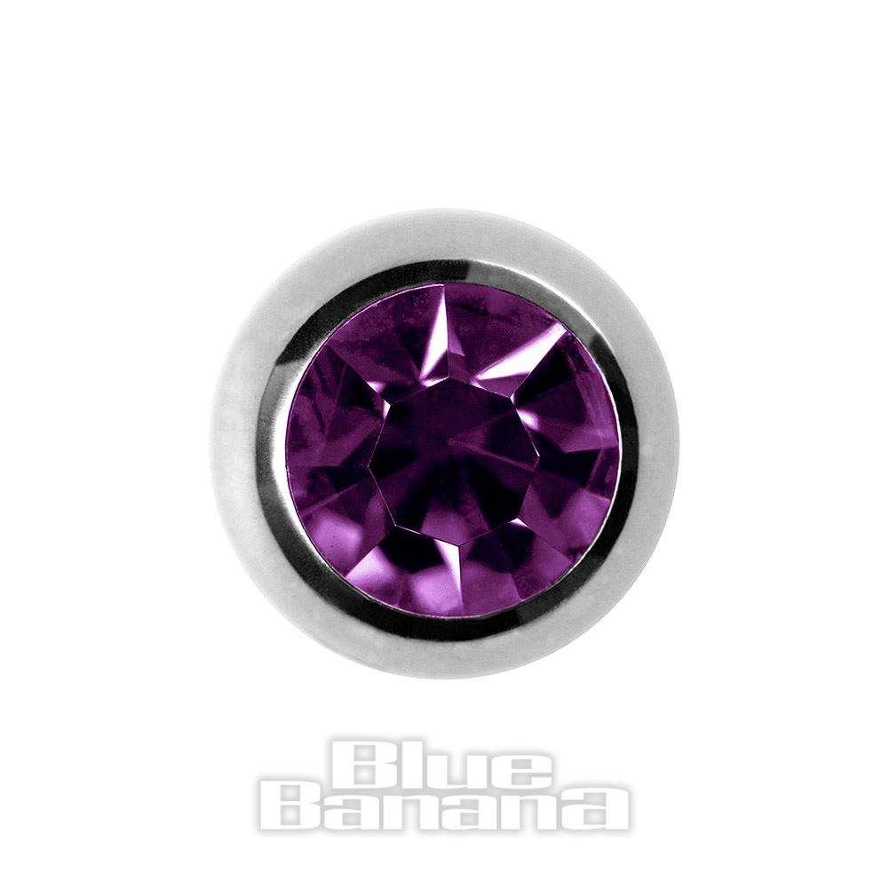 Surgical Steel 6mm Amethyst Purple Piercing, Navel Ad On Jewellery