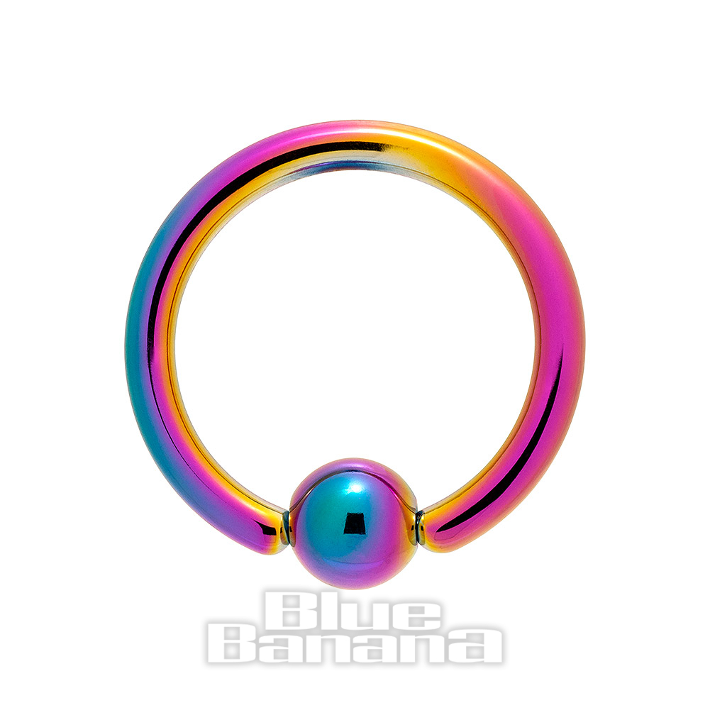 1.2mm Coloured Titanium Rainbow BCR, Piercing Jewellery