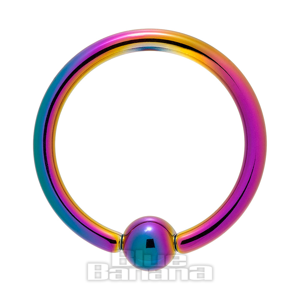 1.2mm Coloured Titanium Rainbow BCR, Piercing Jewellery