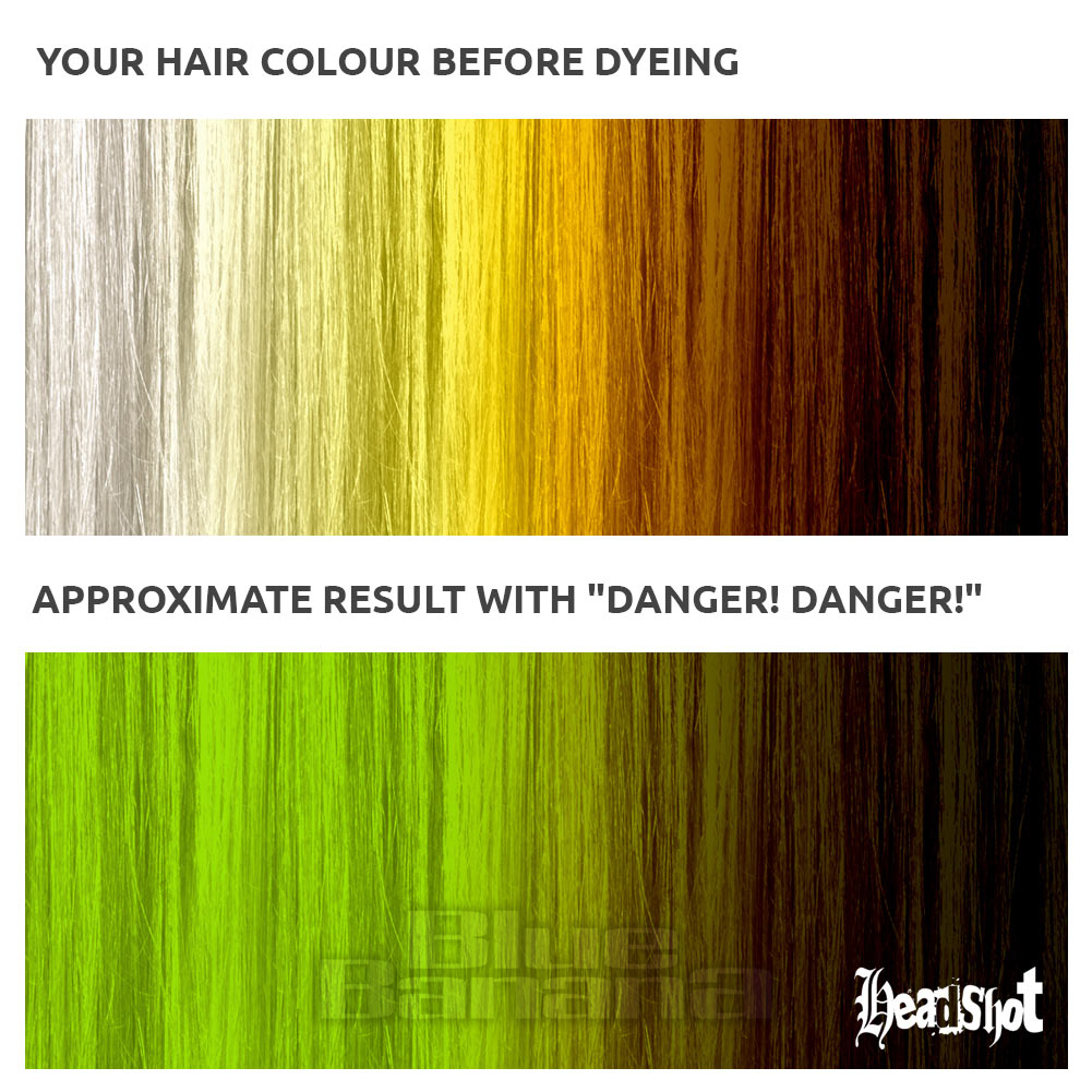 Headshot Danger Danger Green Hair Dye, Temporary Hair Colour