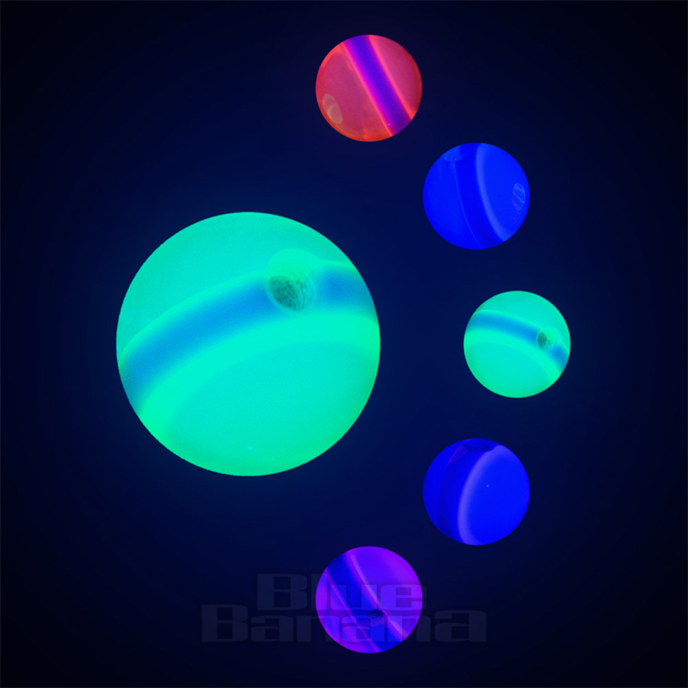 Blue Banana Acrylic UV 8mm Stripey Add On Balls | Body Jewellery