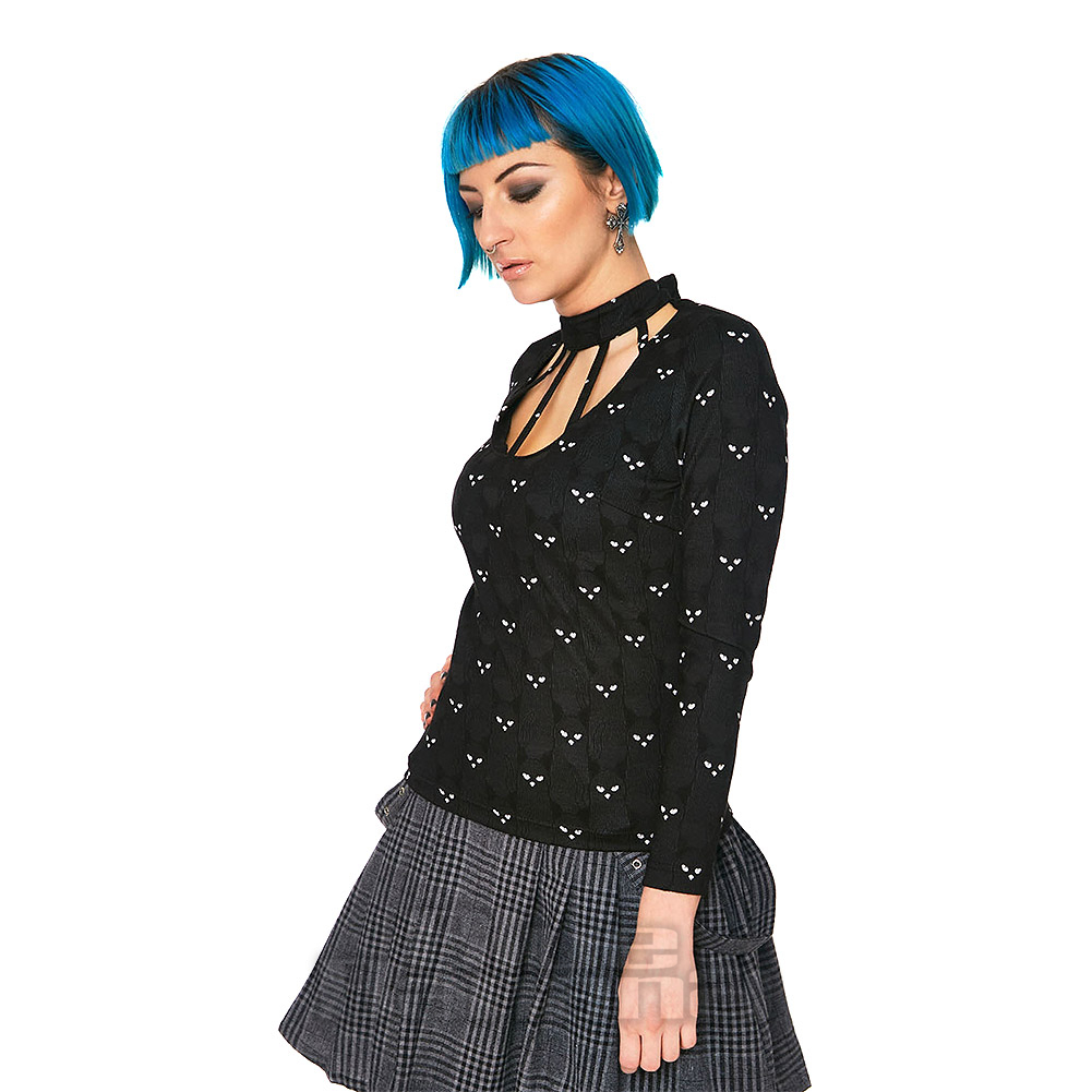 Jawbreaker Salem Grumpy Cat Top, Gothic Kitty Top