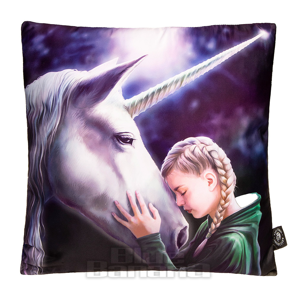 Anne Stokes The Wish Cushion, Fantasy Gothic Unicorn Pillow