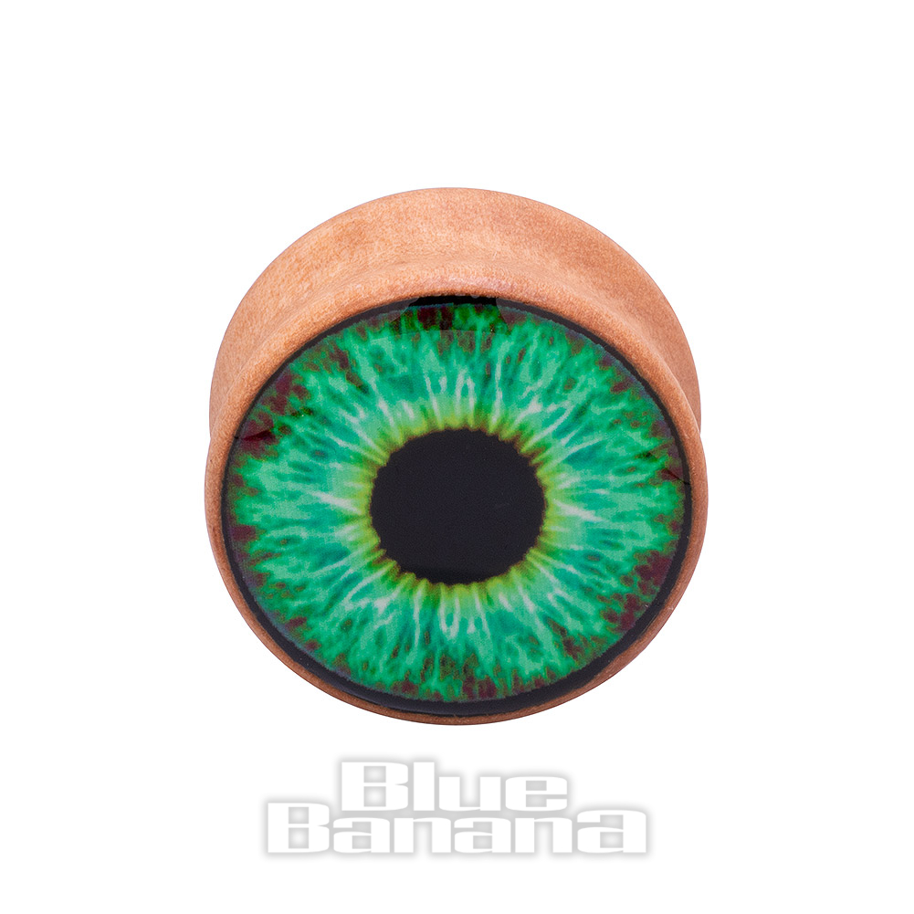 Blue Banana Green Eye Wood Tunnel, Ear Plug Gauges