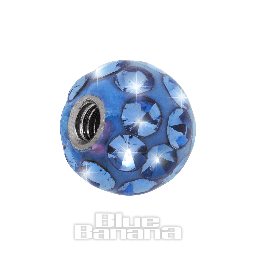 Surgical Steel Sapphire Jewelled Glitter Ball | Piercing Jewellery Add On