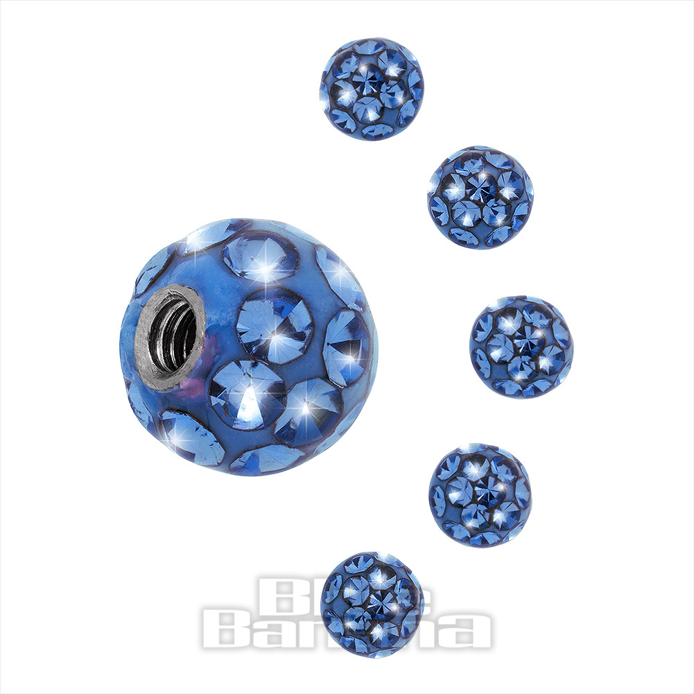 Surgical Steel Sapphire Jewelled Glitter Ball | Piercing Jewellery Add On