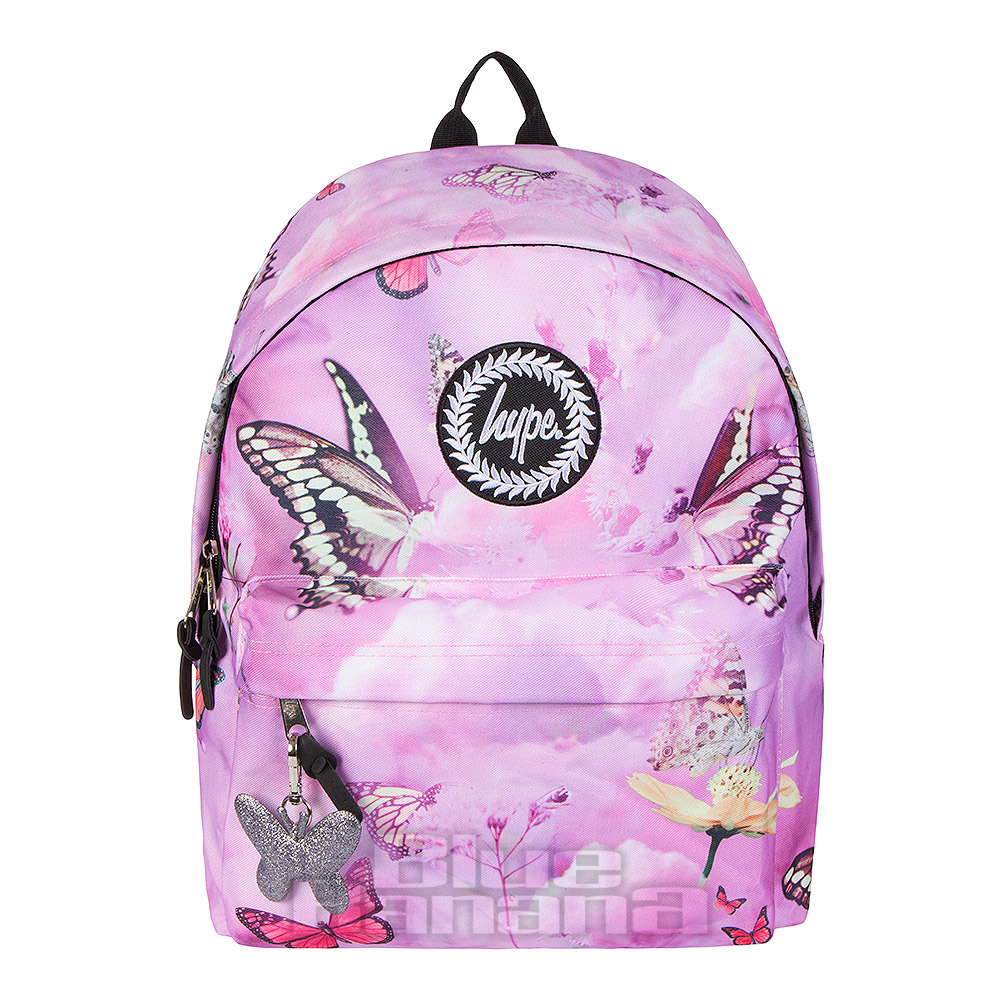 Hype Butterfly Garden Pink Backpack | School Rucksack & Bag