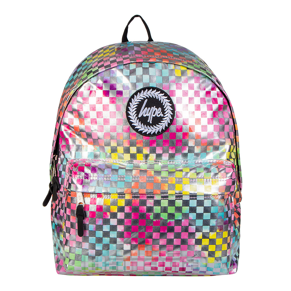 Hype Rainbow Check Backpack | School Rucksack & Bag