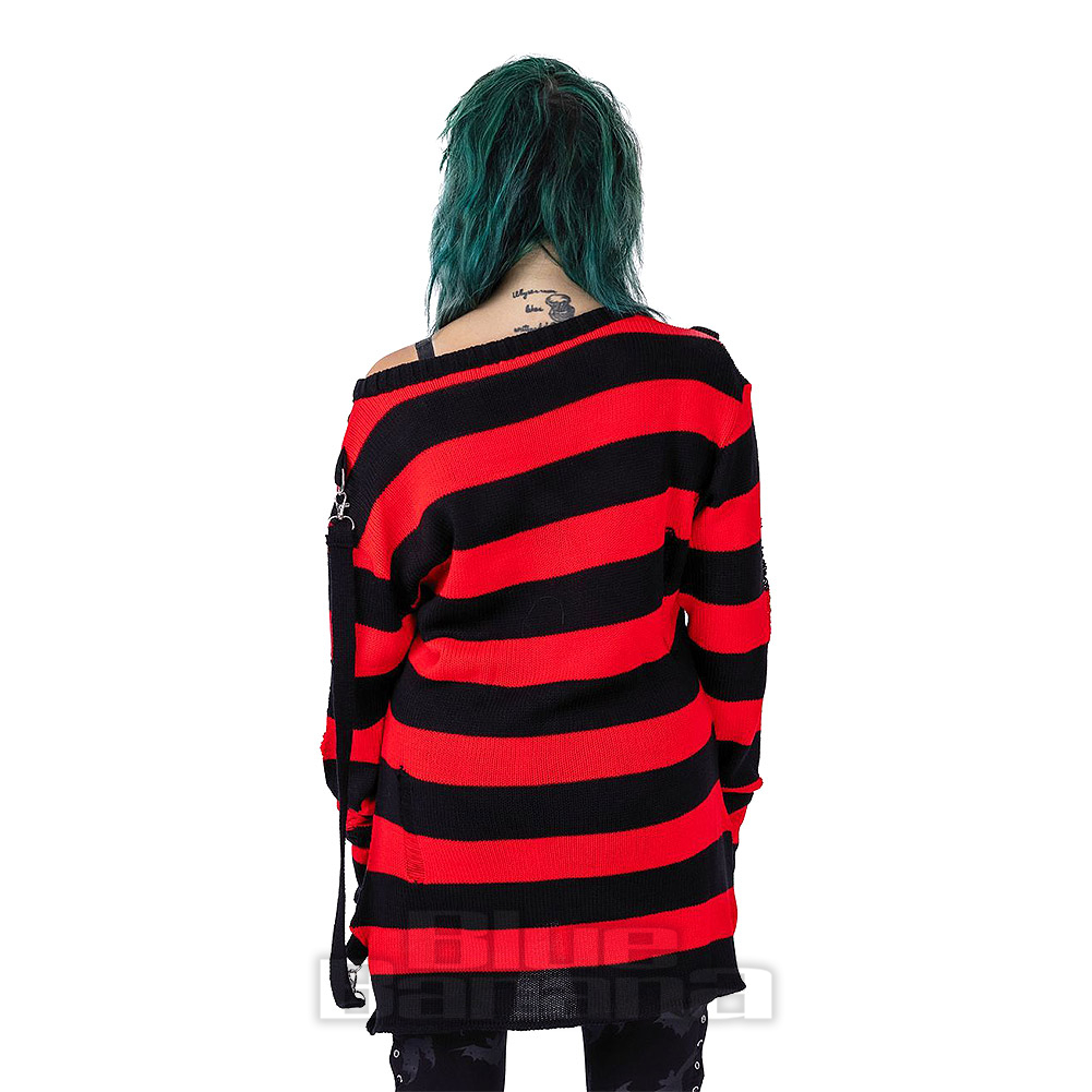 Heartless Oriana Jumper | Grunge Alternative Stripe Sweater