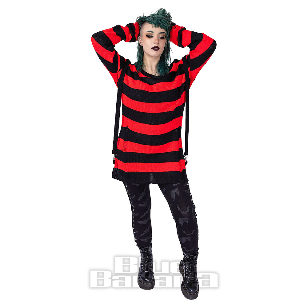 Heartless Oriana Jumper | Grunge Alternative Stripe Sweater