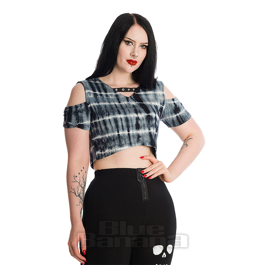 Banned Midnight Shy Crop Top (Grey) | Blue Banana UK