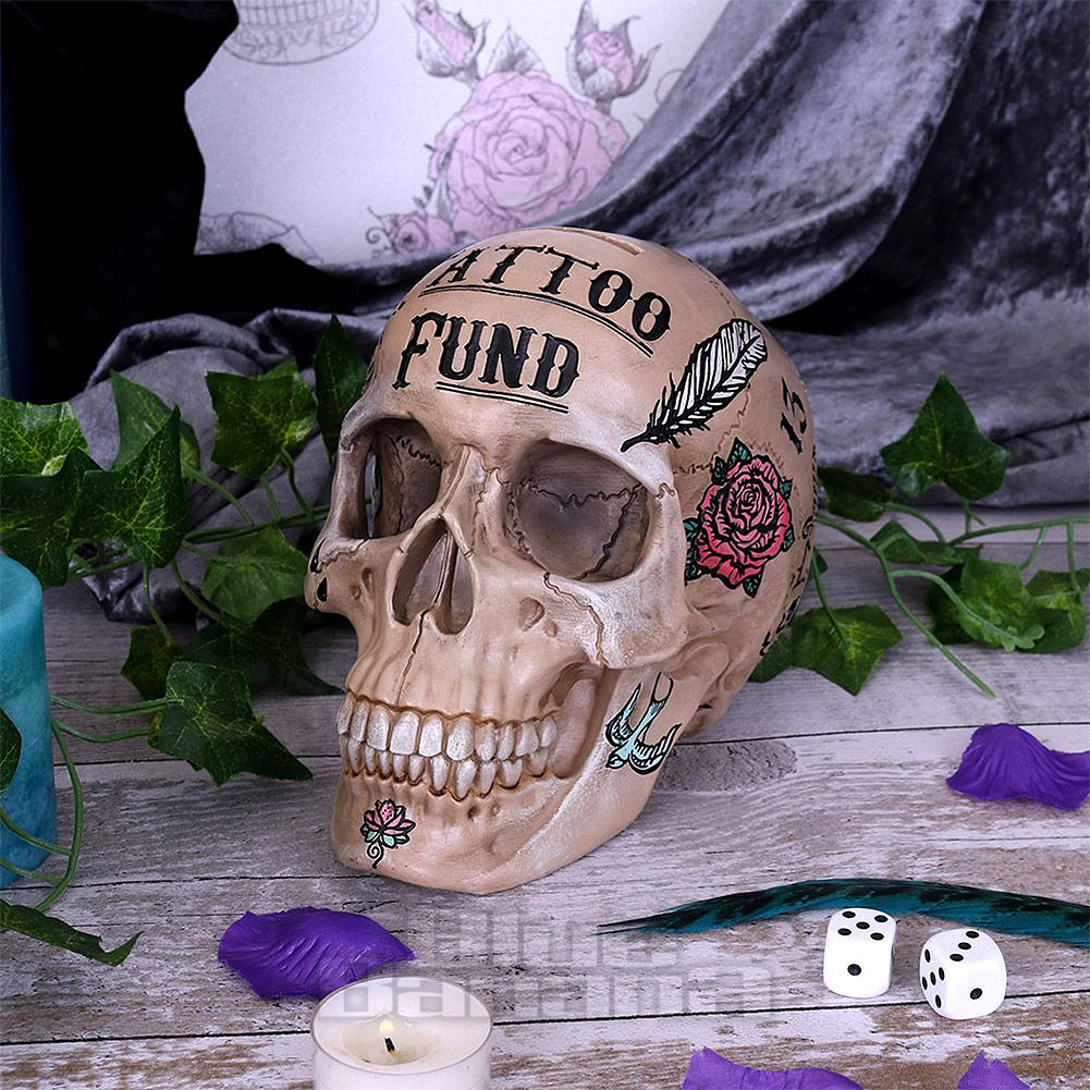 Nemesis Now Tattoo Fund Skull | Gothic Money Box Ornament