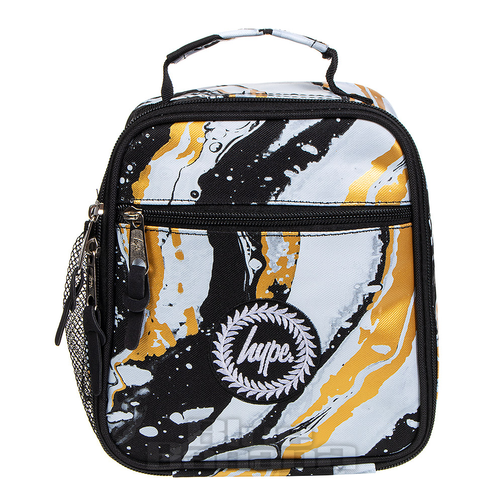 Hype Marble Lunch Box (Black/Gold) | School Lunch Bag | Blue Banana UK