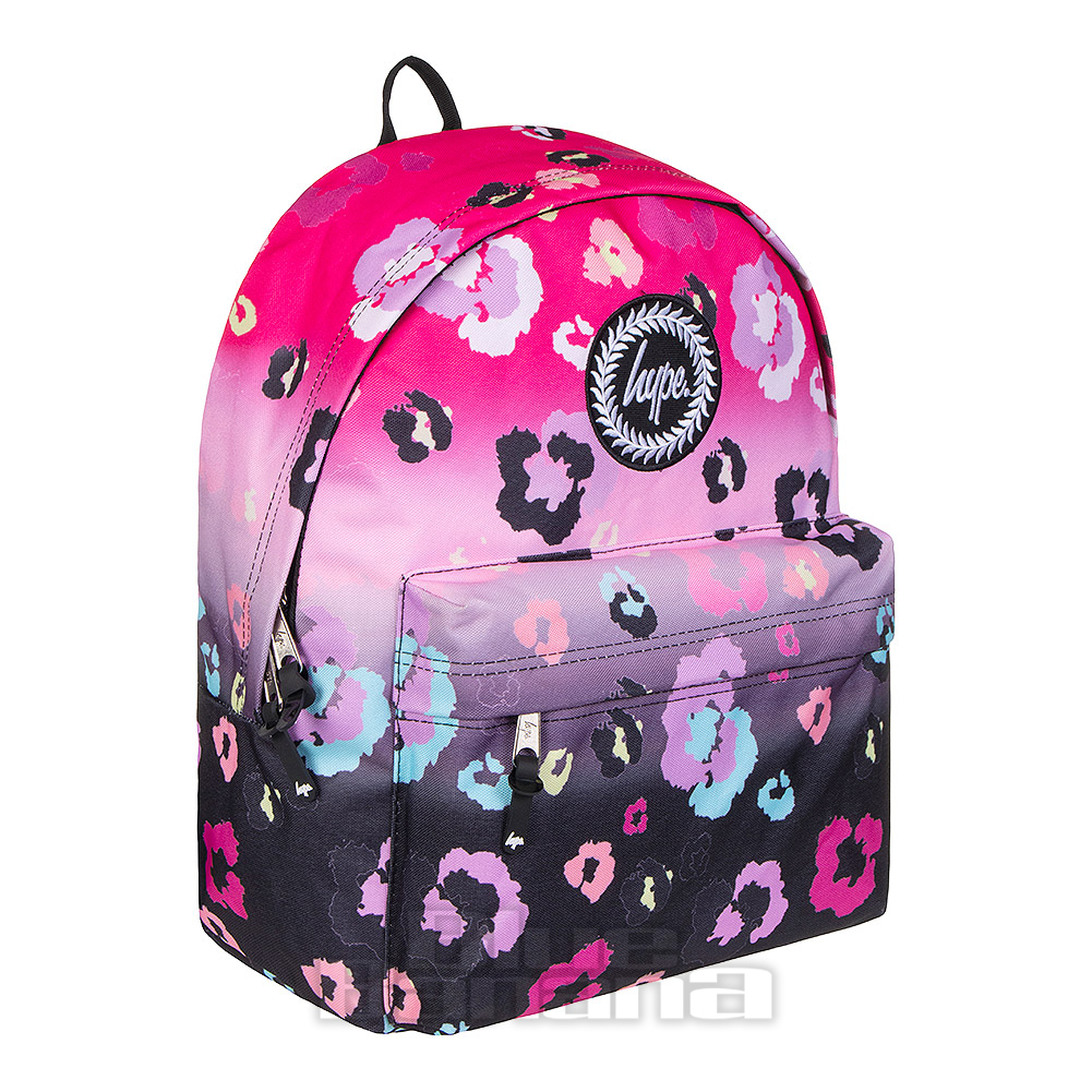 Hype Pink & Black Leopard Backpack | School Rucksack UK