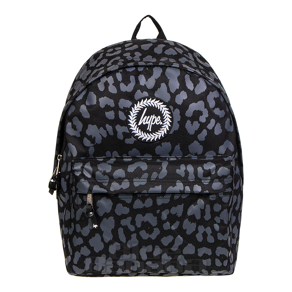 Hype Leopard Print Backpack (Grey) | school Bags | Blue Banana UK