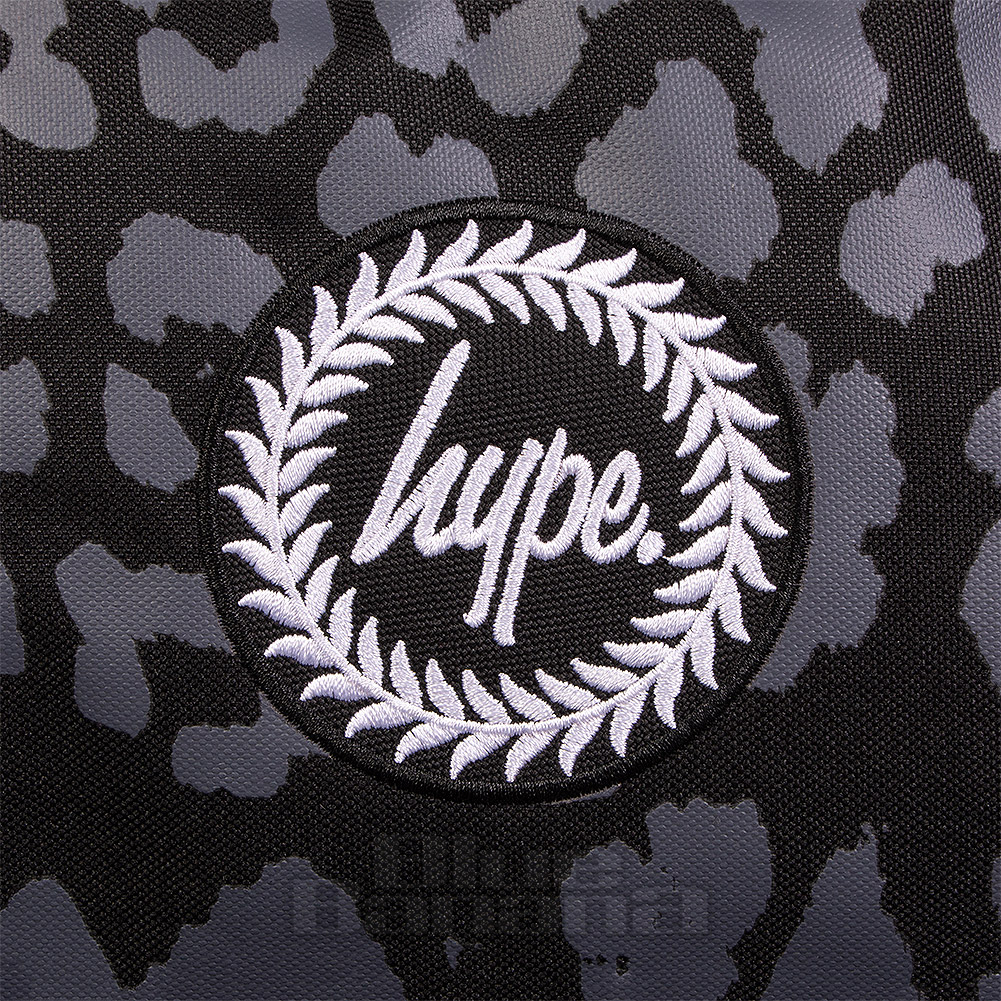 Hype Leopard Print Backpack (Grey) | school Bags | Blue Banana UK