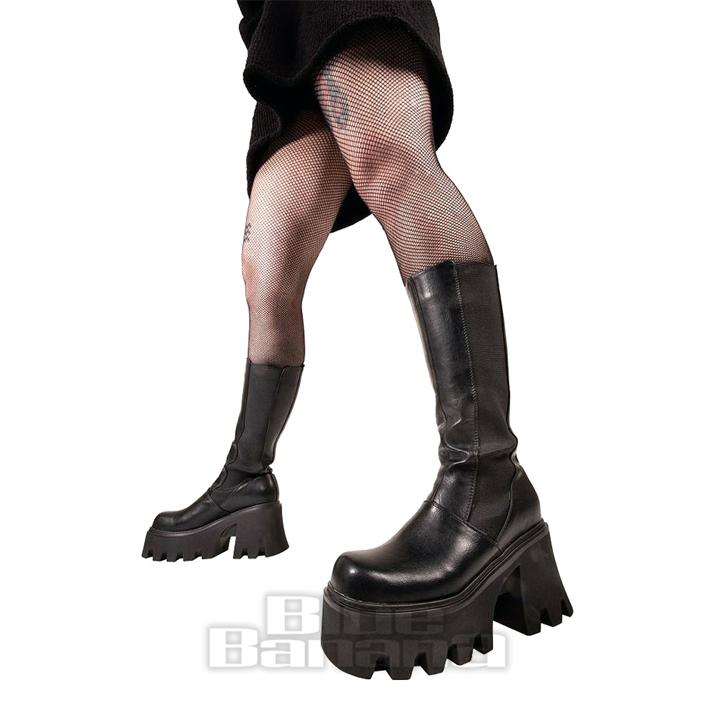 Lamoda Tear Em Up Black Boots | Gothic Alternative Vegan Shoes