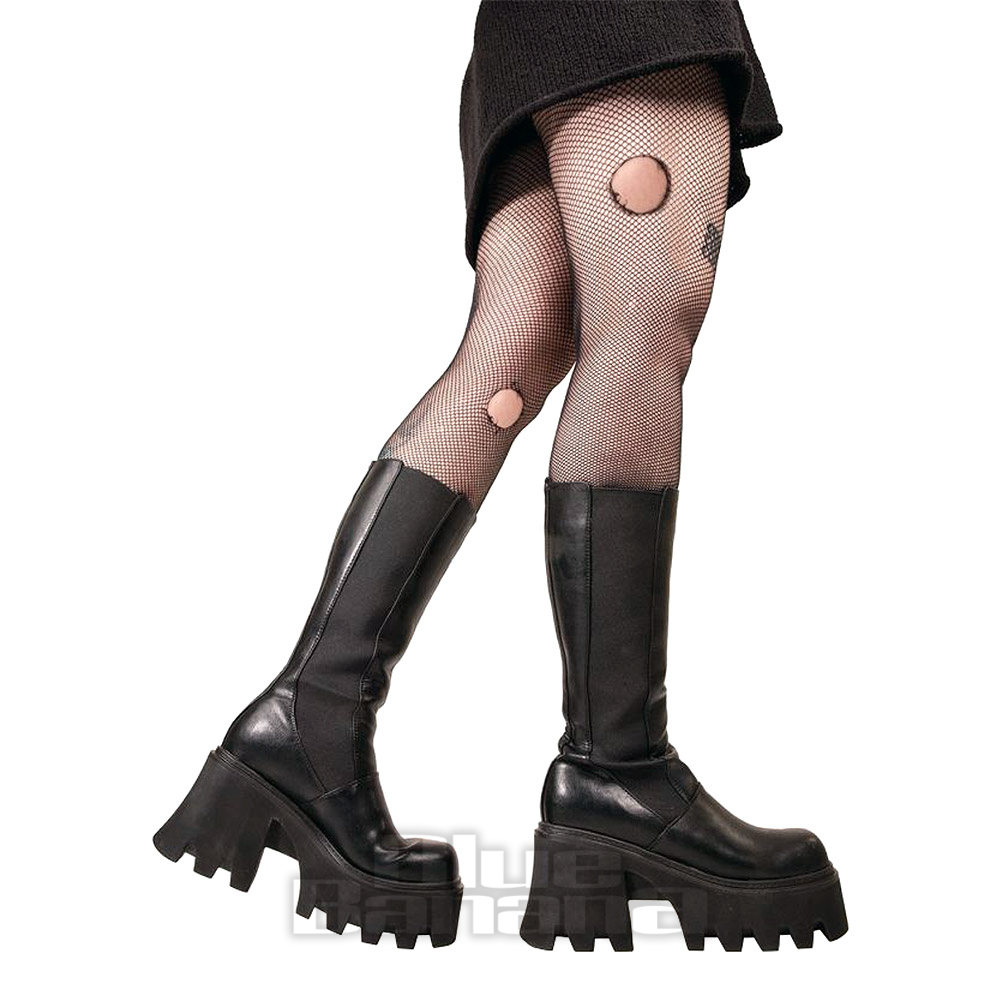 Lamoda Tear Em Up Black Boots | Gothic Alternative Vegan Shoes