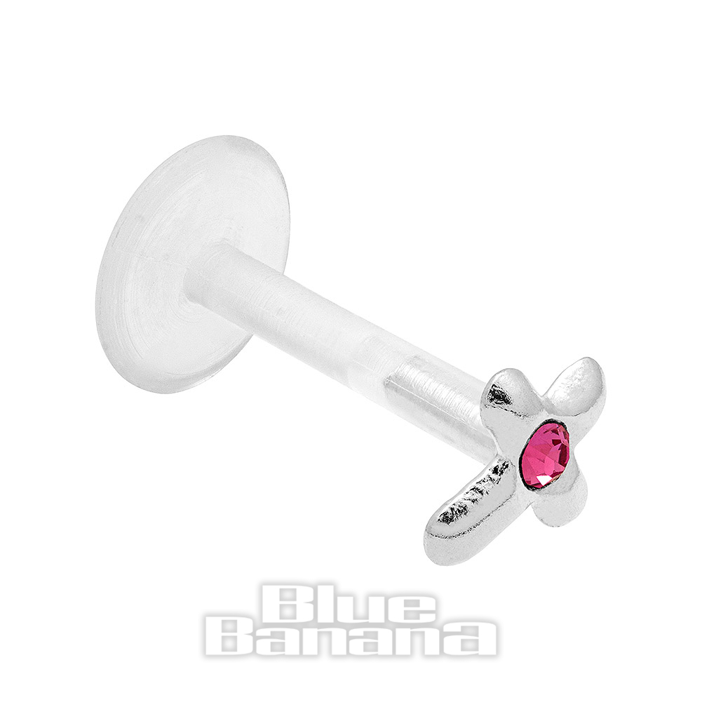 Rose Cross Bioflex Tragus Stud | Cartilage Earring Jewellery