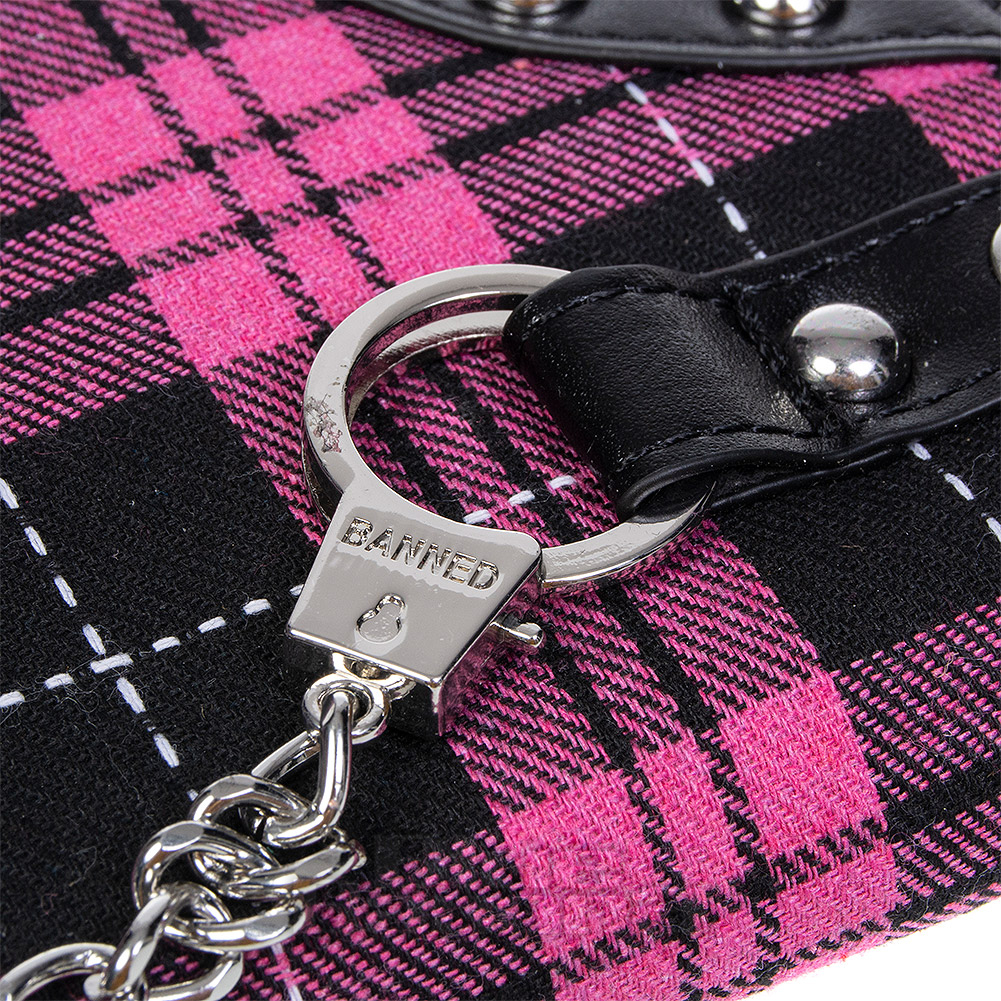 Banned Tartan Handcuff Pink Wallet | Alternative Rockabilly Purse