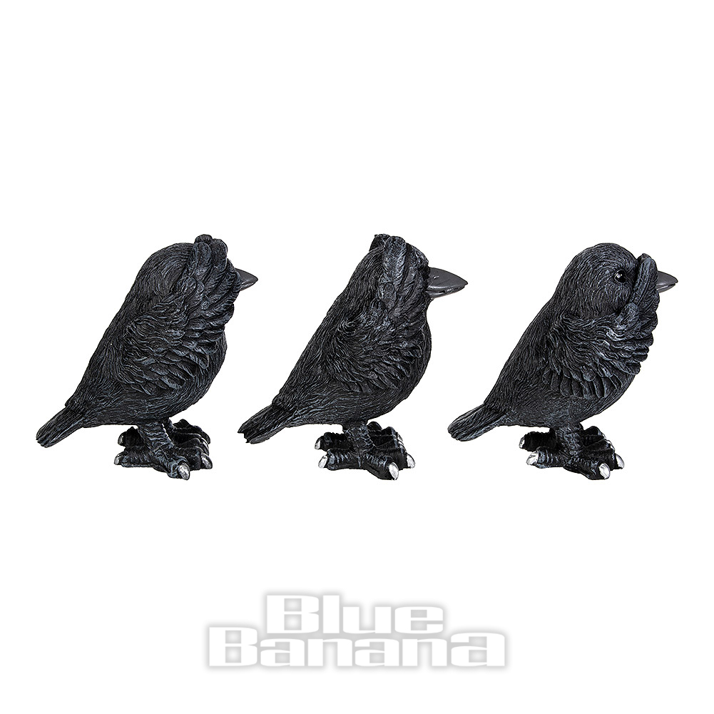 Nemesis Now 3 Wise Ravens Figurines | Blue Banana UK