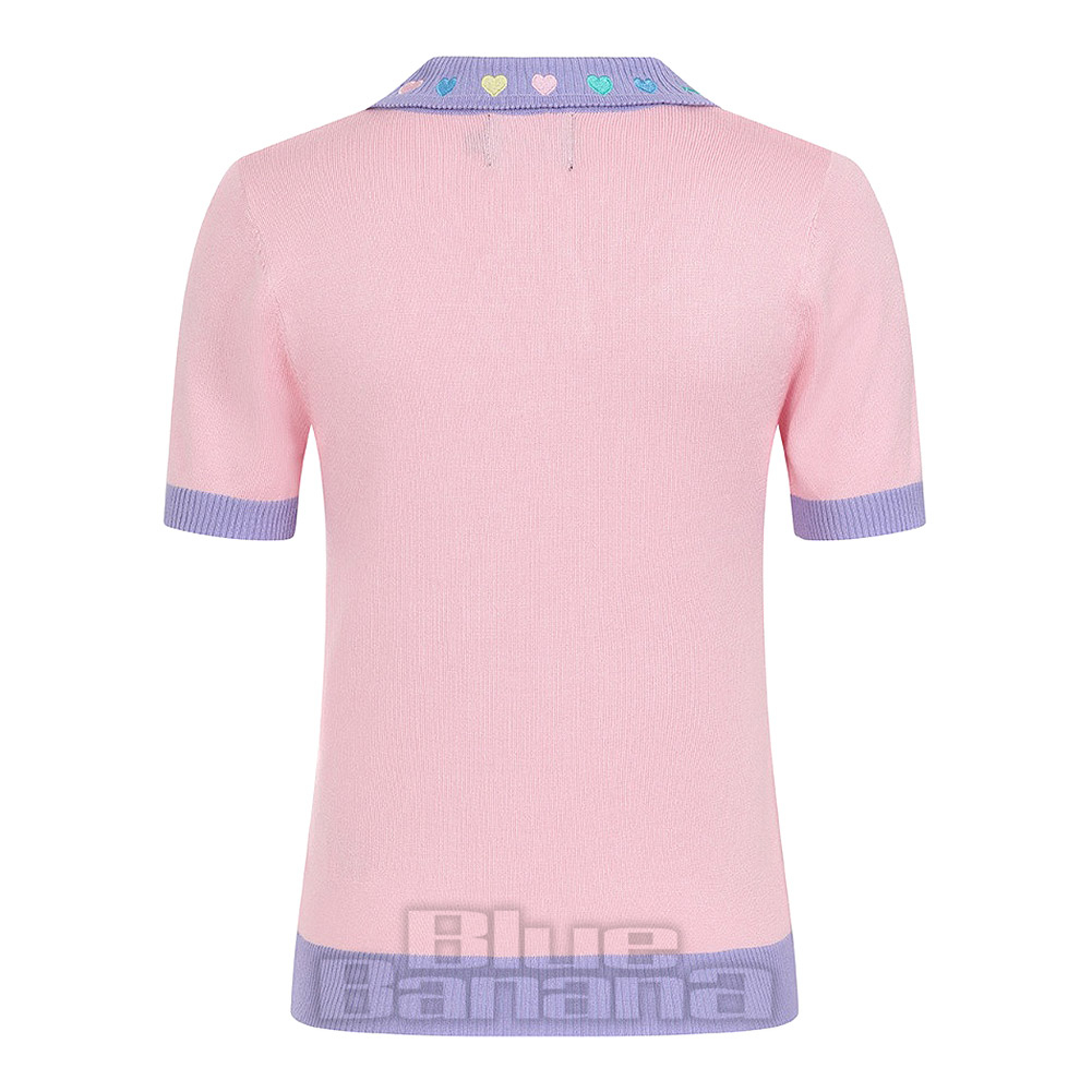 Hell Bunny Lollie Pink Top | Vintage Retro Pastel Top