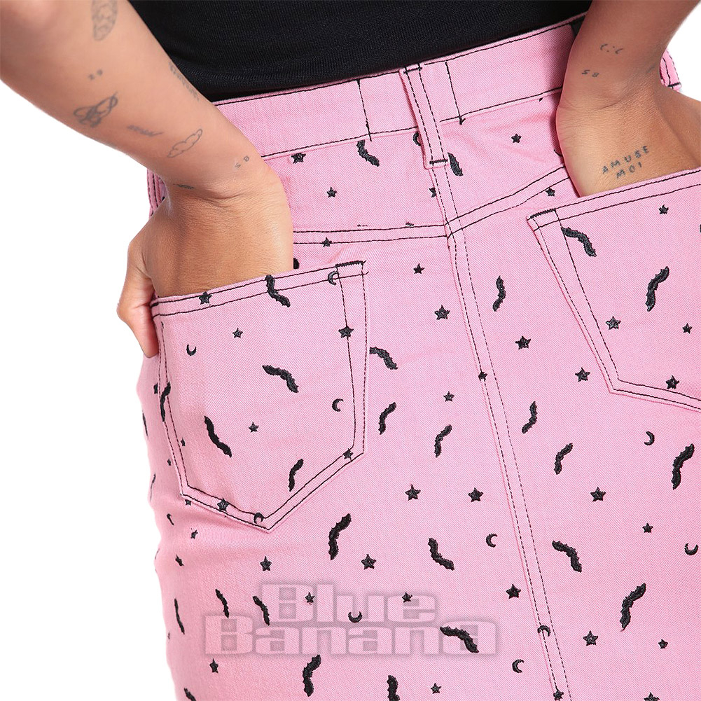 Hell Bunny Pink Bat Mini Skirt | Blue Banana UK