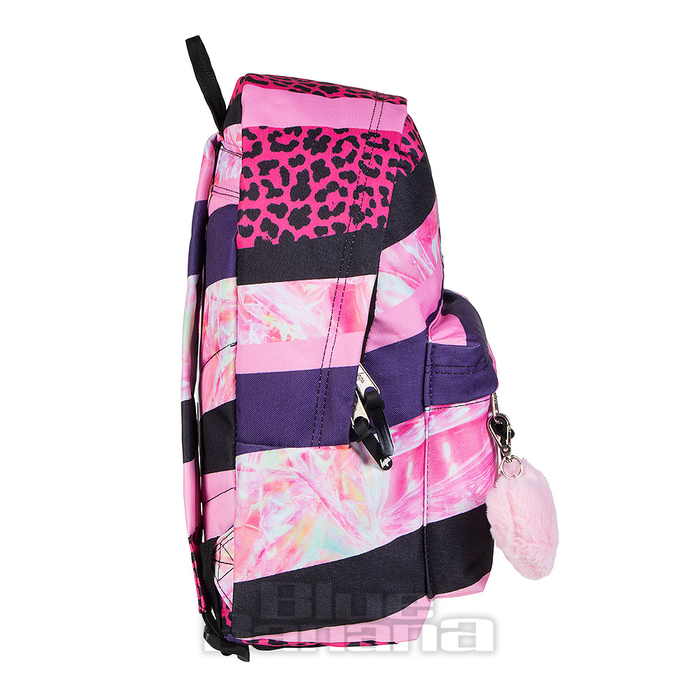 Hype Dark Pink Stripe Backpack | School Rucksack & Bag
