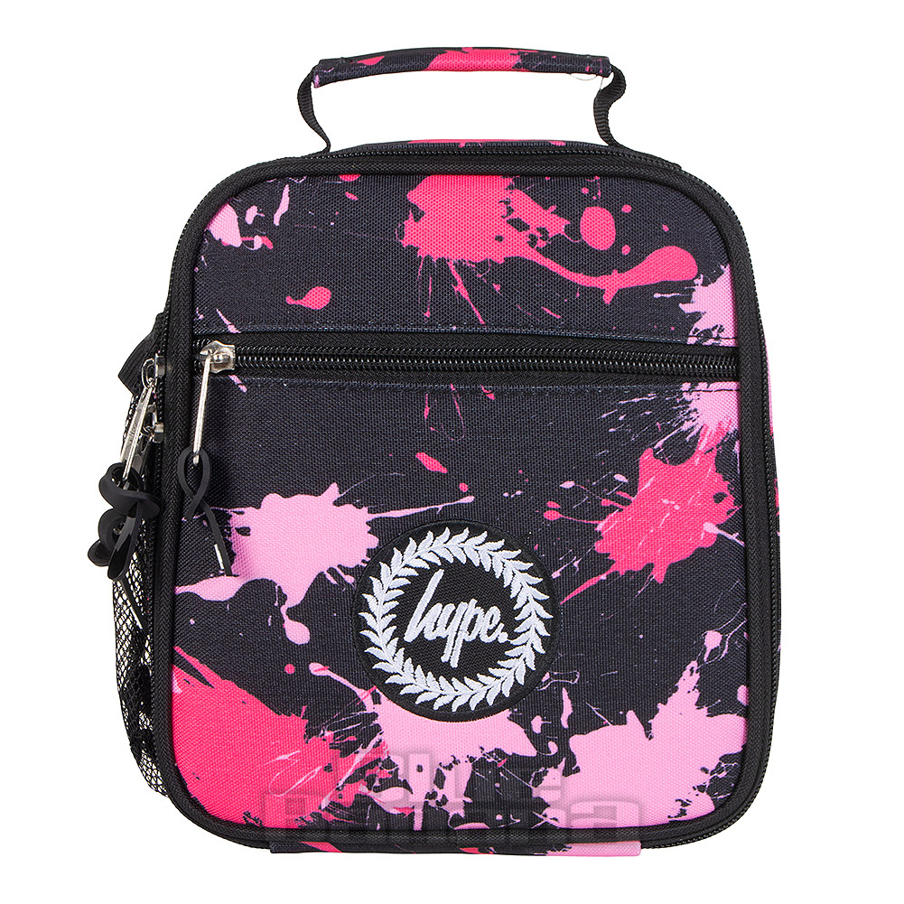 Hype Pink/Black Splat Lunch Box | School Lunch Bag