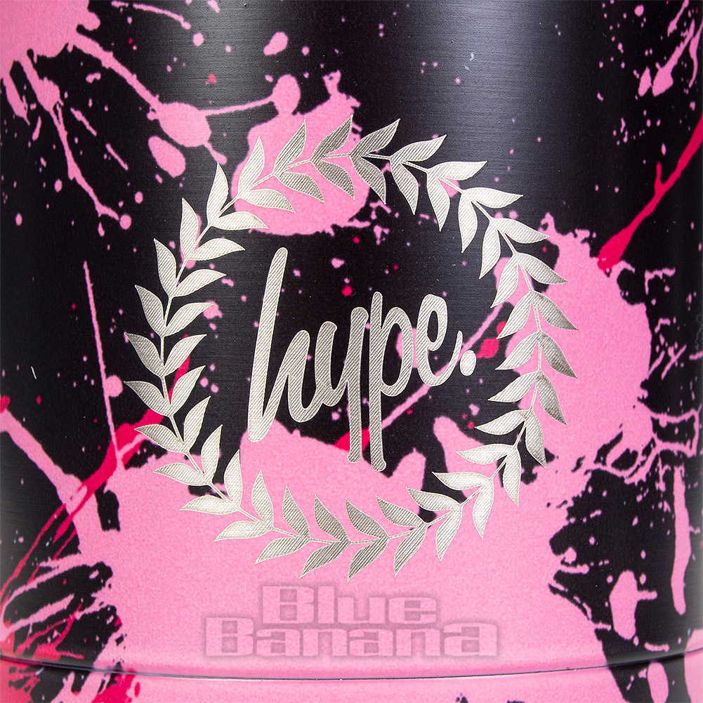 Hype Black/Pink Splat Water Bottle | Blue Banana UK