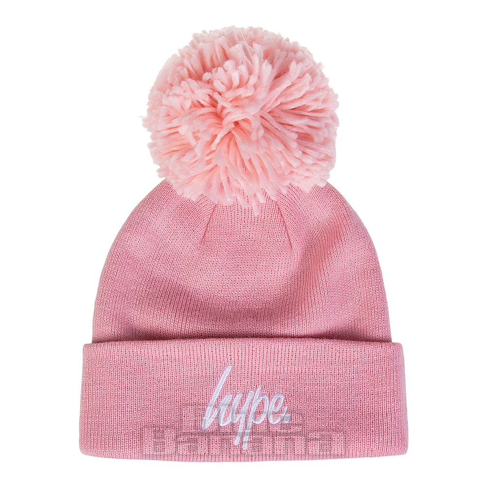 Hype Pink Script Bobble Hat | Blue Banana UK