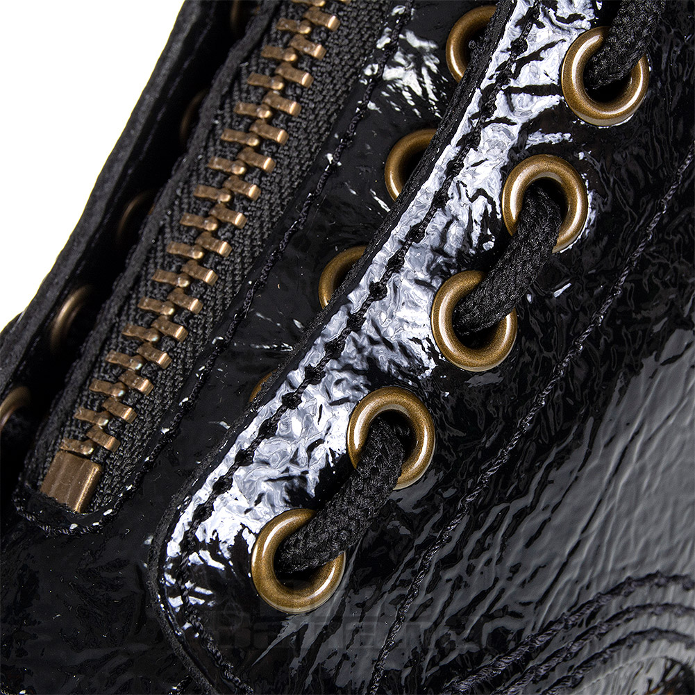 Dr Martens Black Distressed Patent Leather Sinclair Boots | Blue Banana UK
