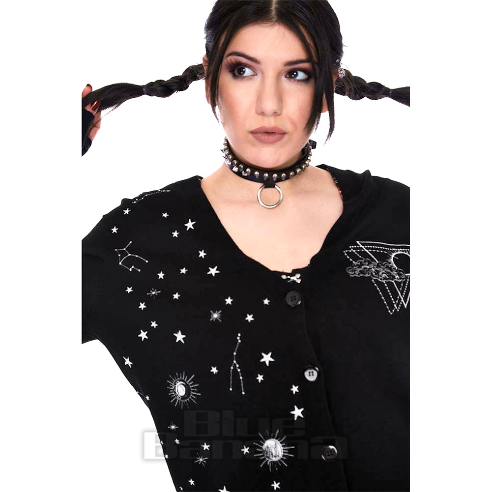 Jawbreaker Starry Night Mittens Black Cardigan | Gothic Witch Cardigan