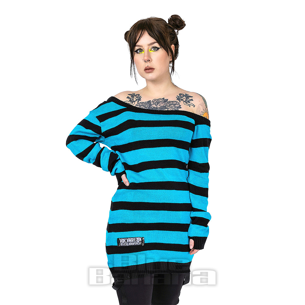 Poizen Industries Camden Top (Blue/Black)| Grunge Fashion | Blue Banana UK