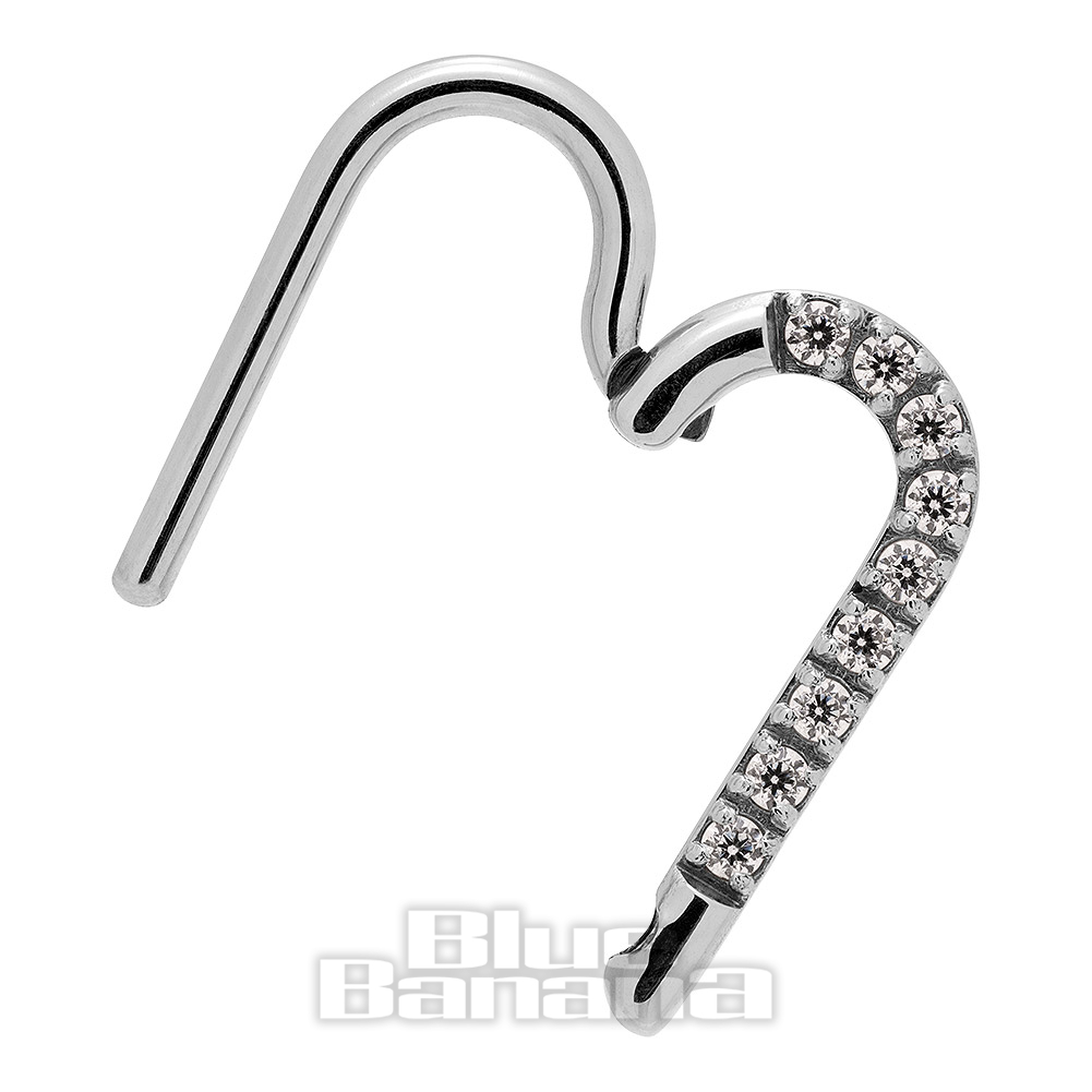 Crystal Heart Surgical Steel 1.2mm Hinged Segment Ring | Piercing Jewellery