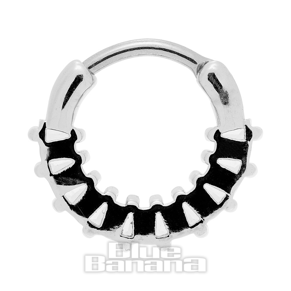 Crystal Squares Surgical Steel Hinged Segment Ring | Piercing Hoop