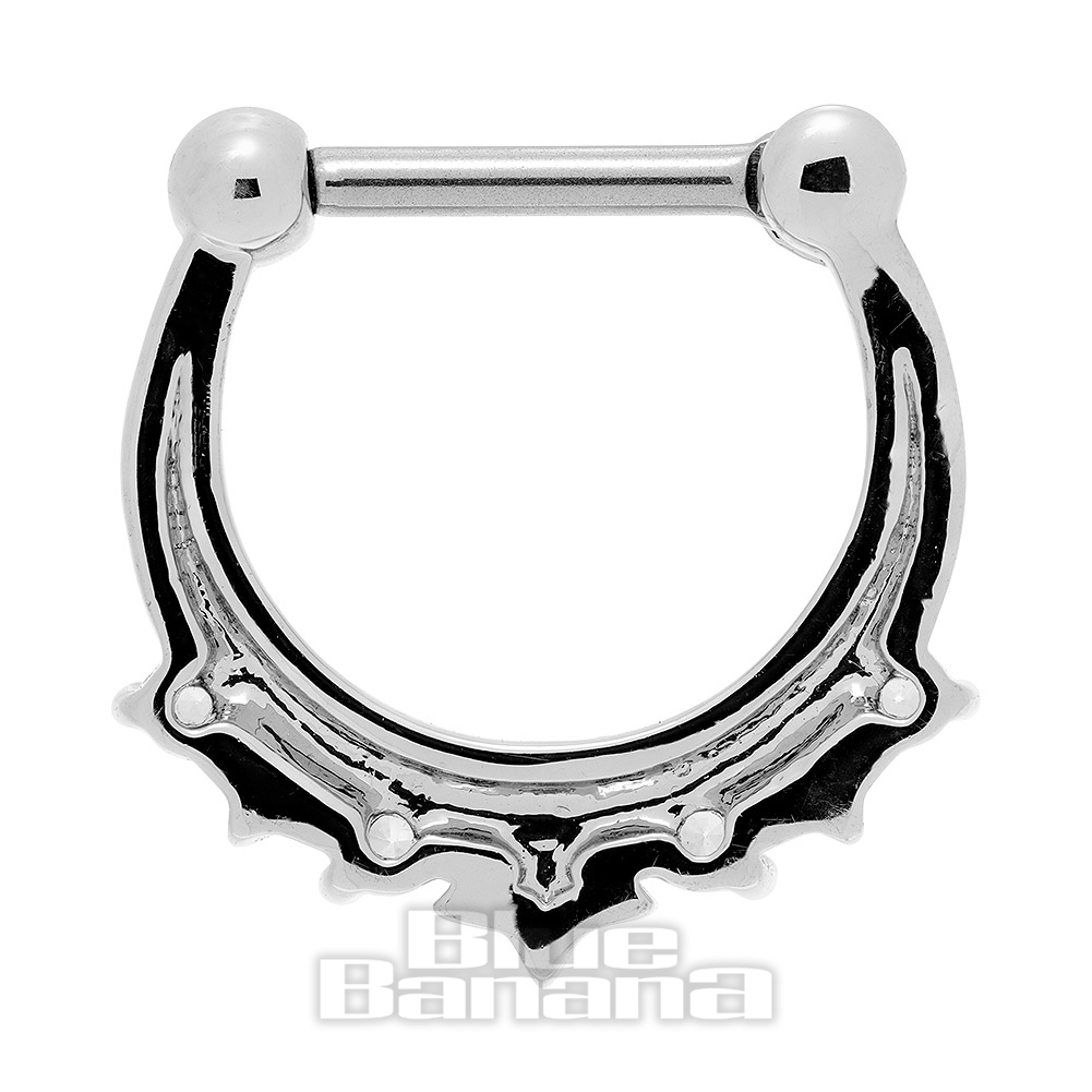 Crystal Star Surgical Steel Hinged Segment Ring | Hoop Piercing Jewellery