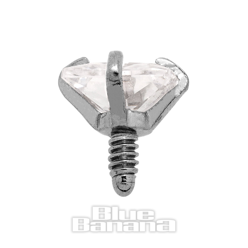 Surgical Steel Square Cut Crystal Dermal Top | Microdermal Piercing ...