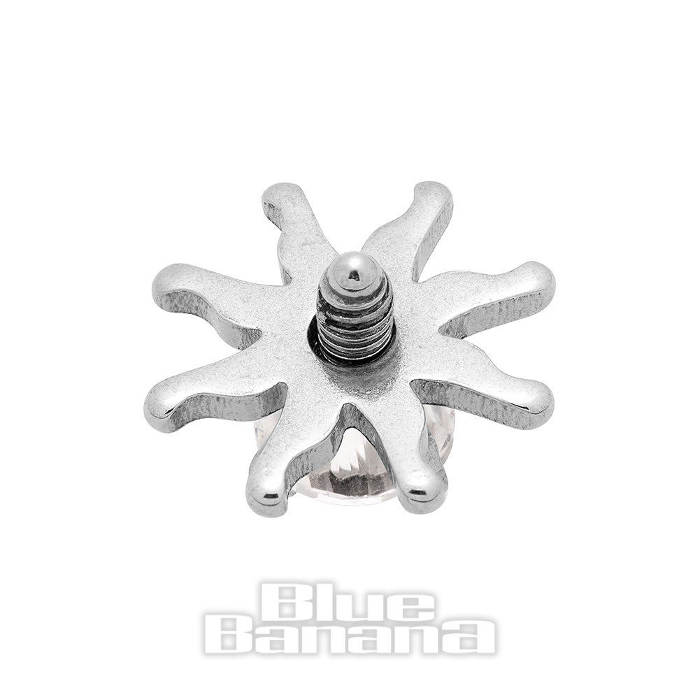 Surgical Steel Sun Crystal Dermal Top | Microdermal Stud Piercing Jewellery