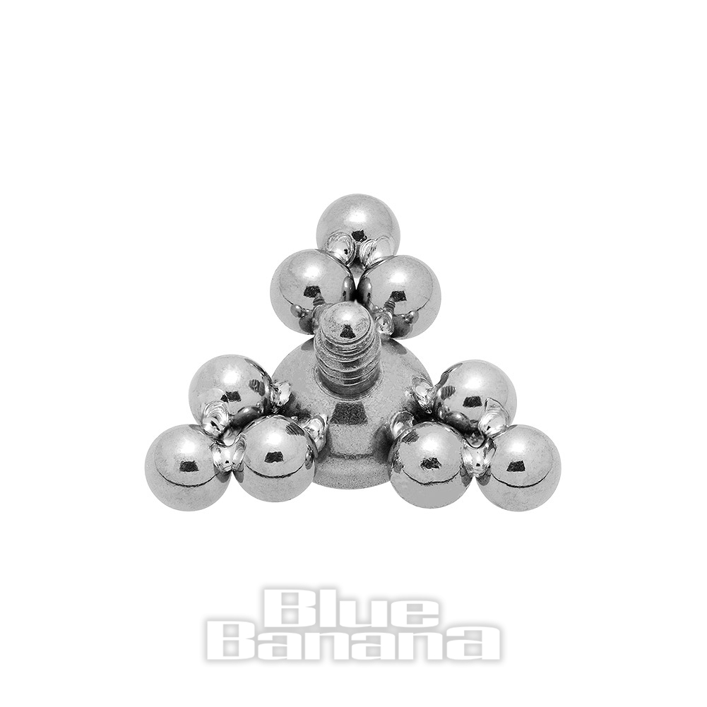 Surgical Steel Triangle Silver Dermal Top | Microdermal Piercing Jewellery