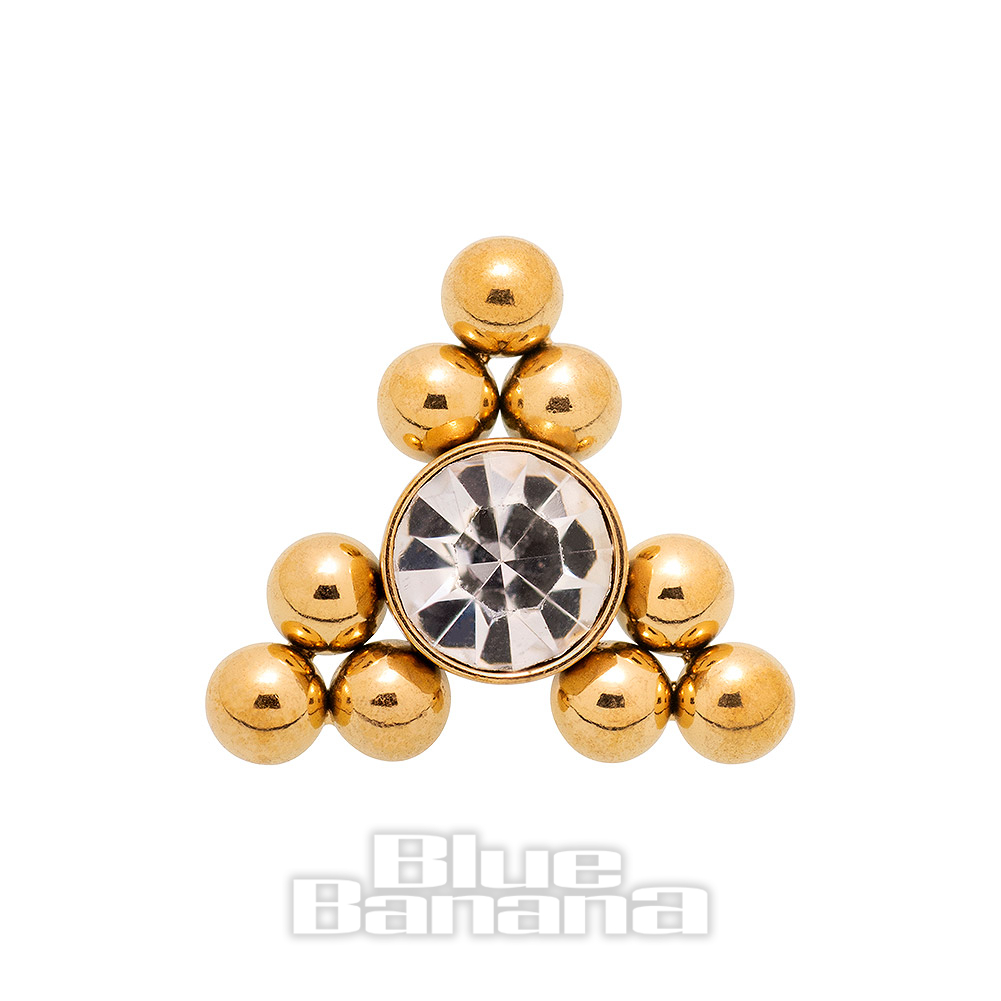 Surgical Steel Triangle Gold Dermal Top | Microdermal Piercing Jewellery