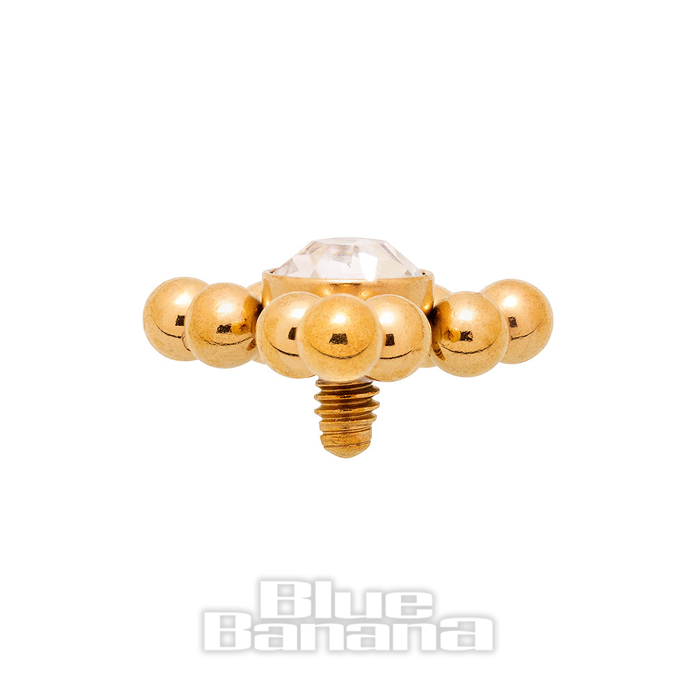 Surgical Steel Triangle Gold Dermal Top | Microdermal Piercing Jewellery