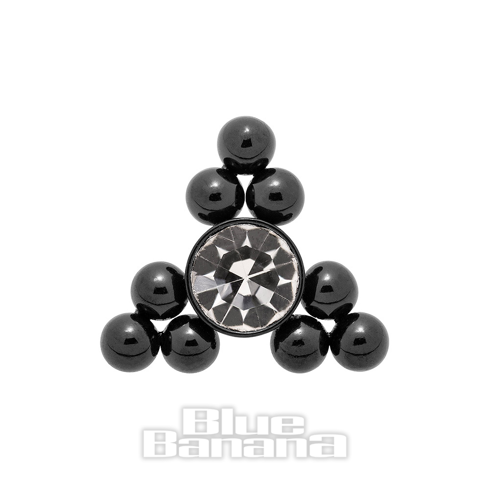 Surgical Steel Triangle Black Dermal Top | Microdermal Piercing Stud