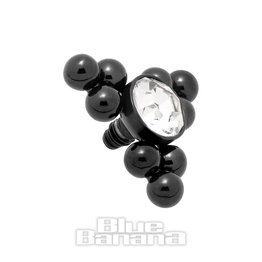 Surgical Steel Triangle Black Dermal Top | Microdermal Piercing Stud